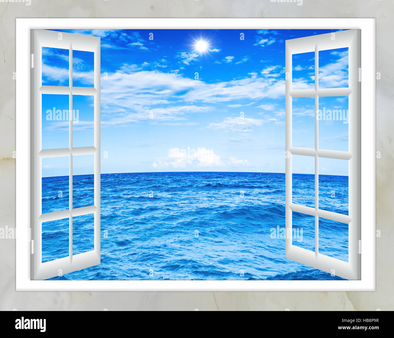 Ocean view window Stock Photo - Alamy
