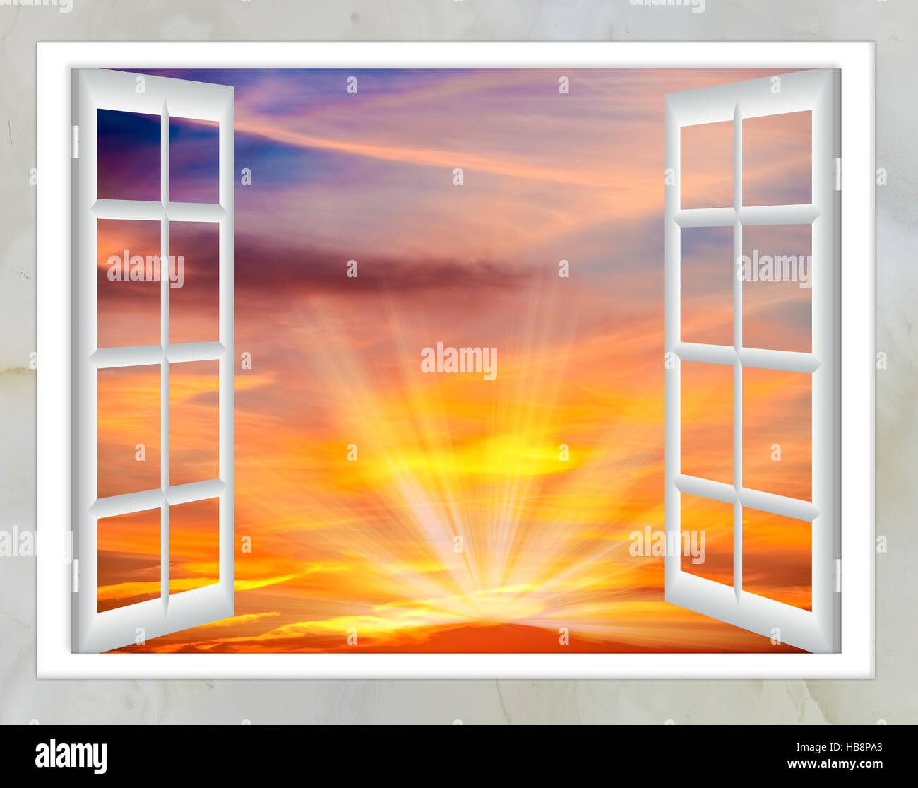 open window cloud sun Stock Photo - Alamy