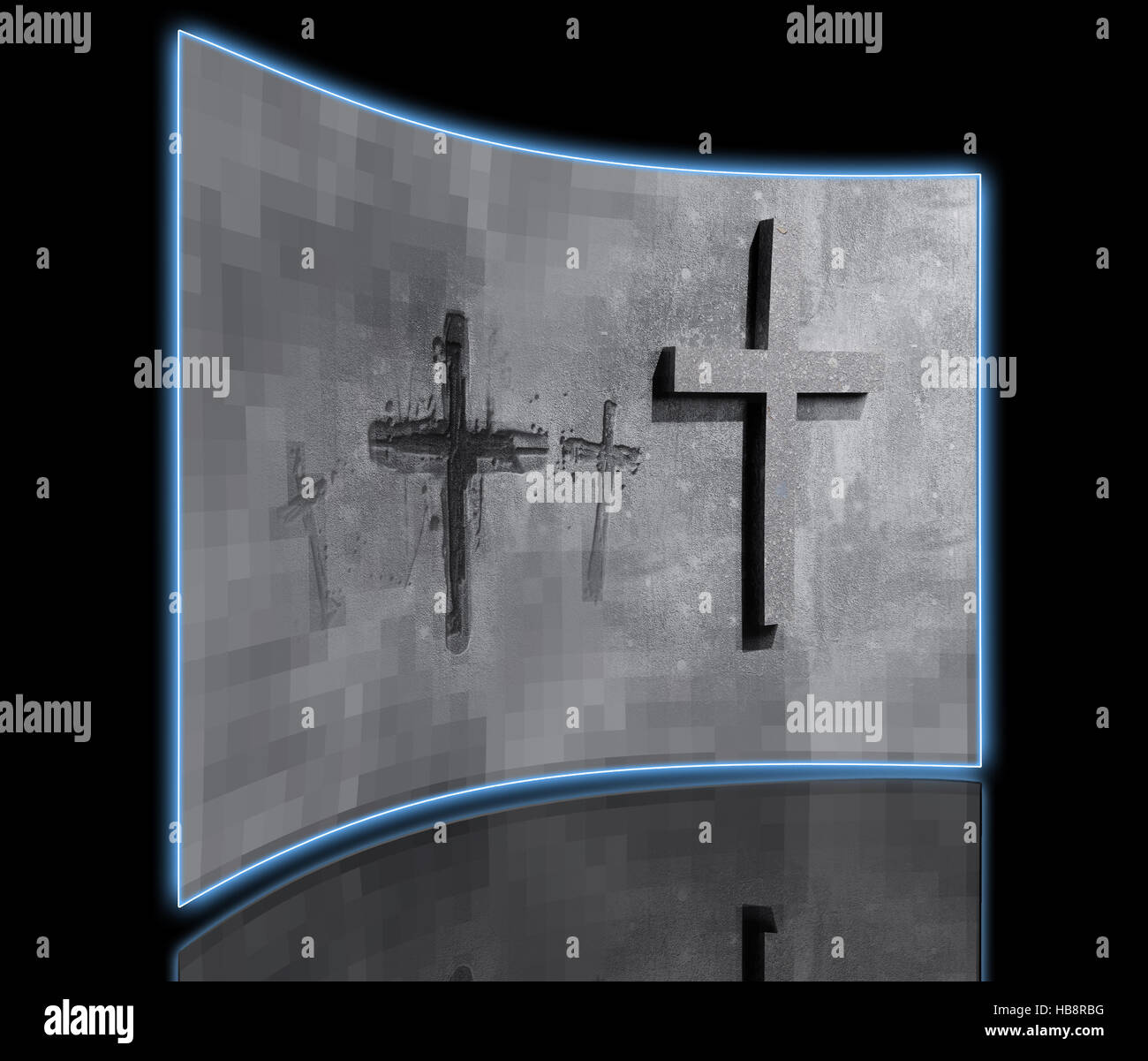 Crosses carved in the wall Stock Photo - Alamy