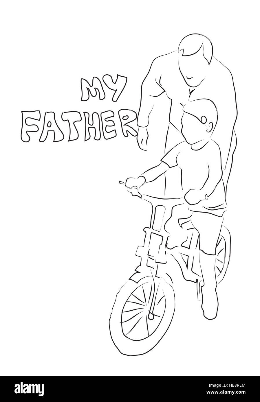 Child father bike Cut Out Stock Images & Pictures - Alamy
