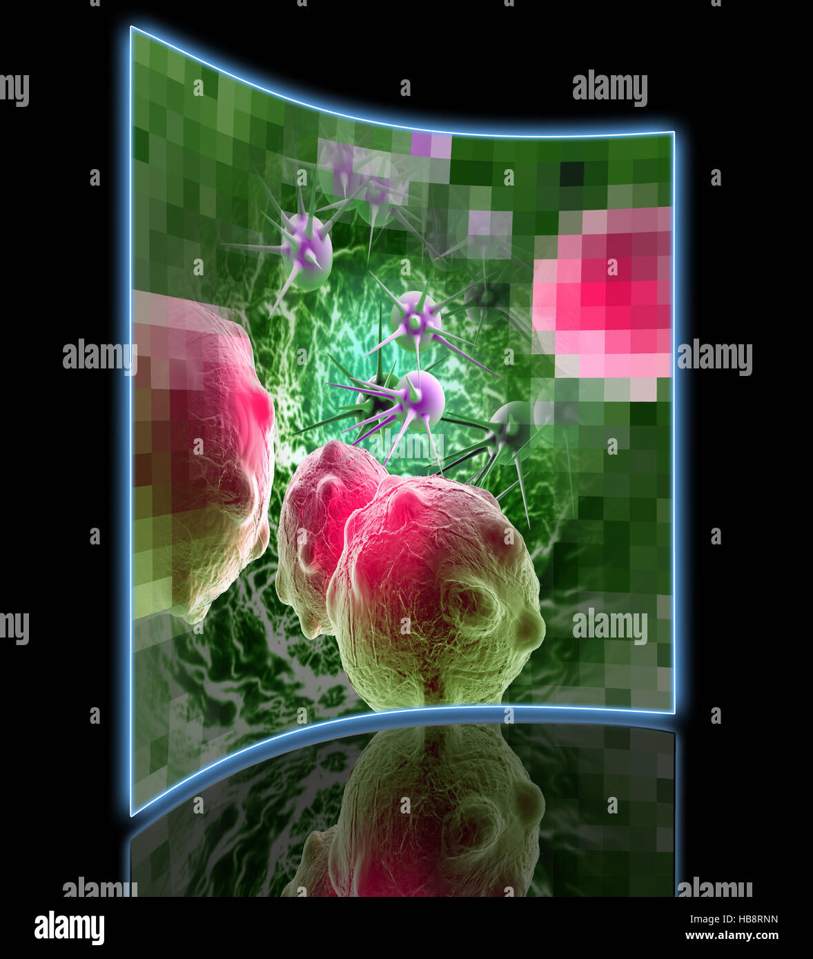 cancer cell pixelated Stock Photo - Alamy