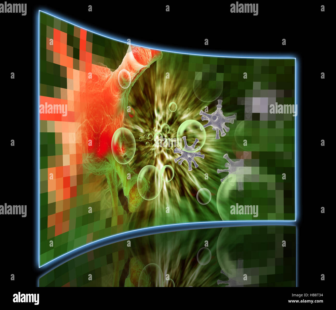 cancer cell pixelated Stock Photo - Alamy