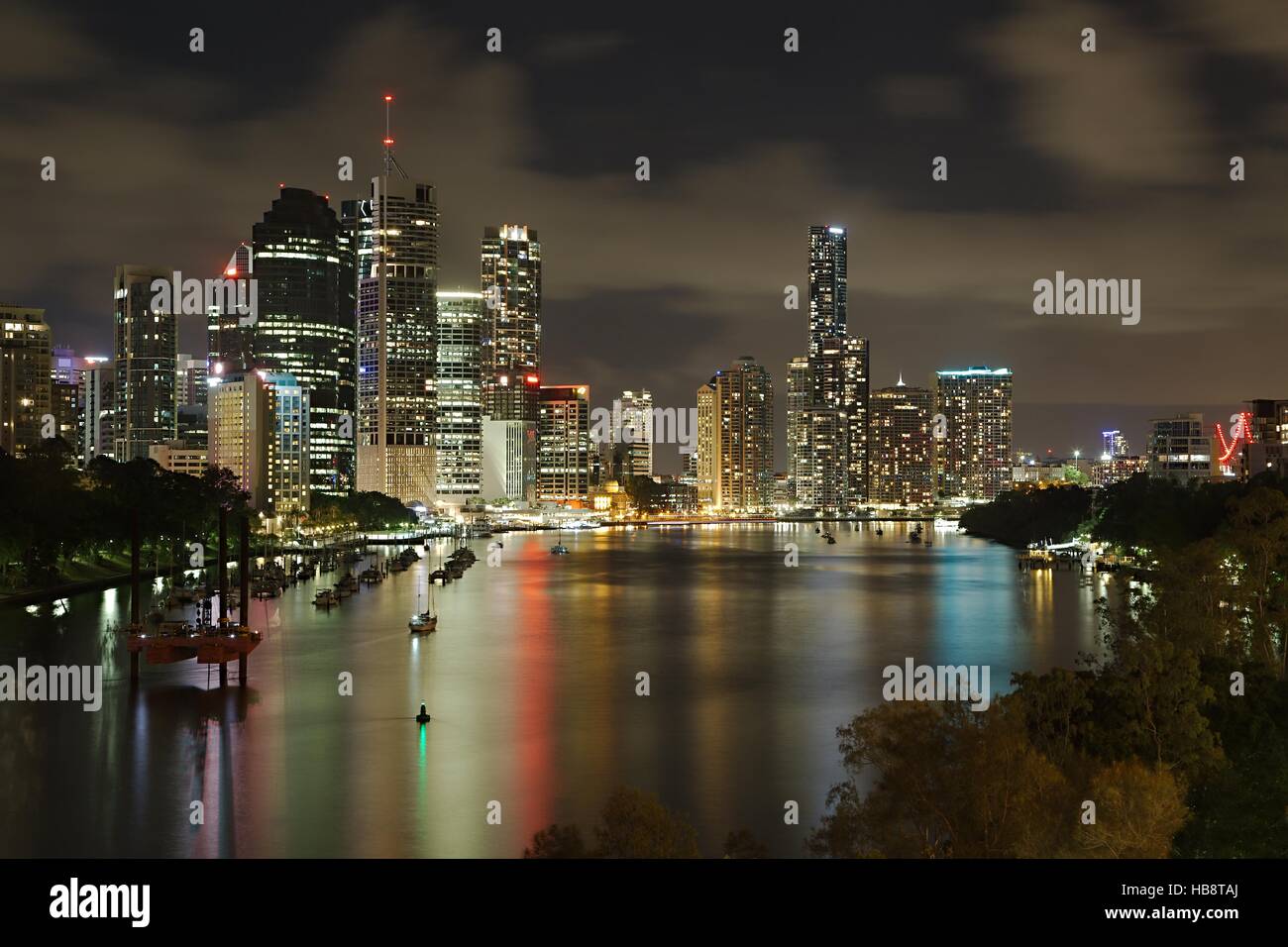 Brisbane night view Stock Photo - Alamy