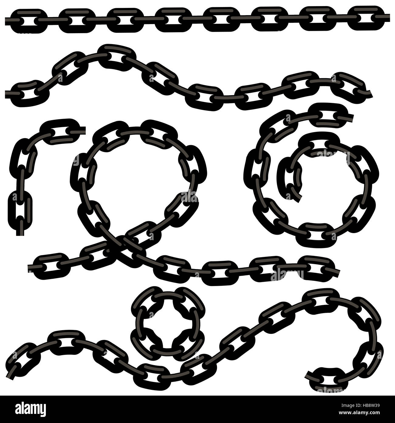 Metal Chain Set Isolated Stock Photo - Alamy