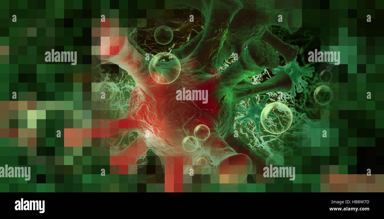 cancer cell pixelated Stock Photo - Alamy
