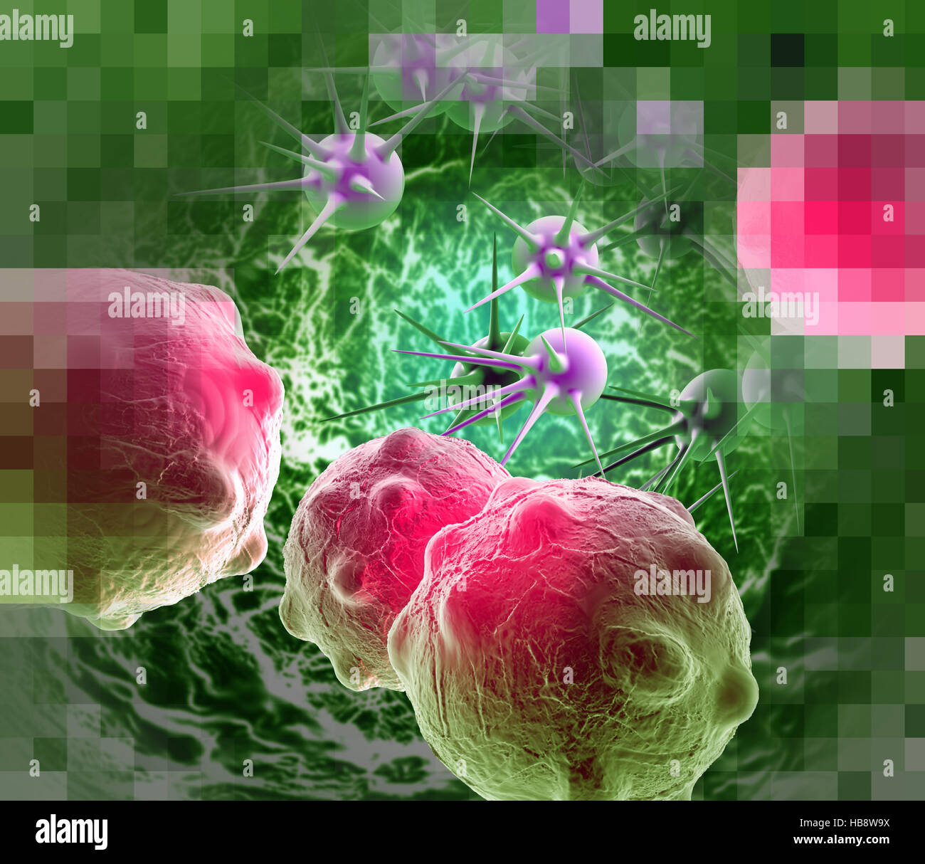 cancer cell pixelated Stock Photo - Alamy