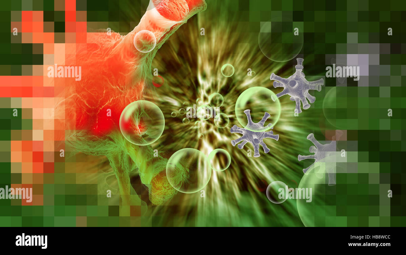 cancer cell pixelated Stock Photo - Alamy