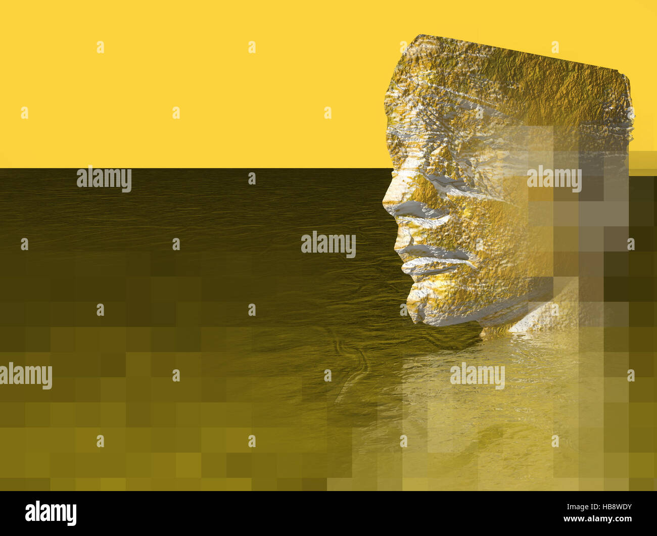 Head of man in water Stock Photo - Alamy
