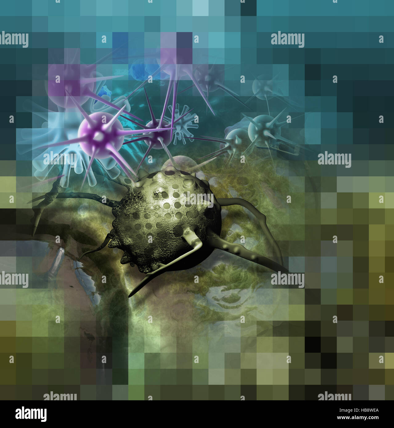 cancer cell pixelated Stock Photo - Alamy