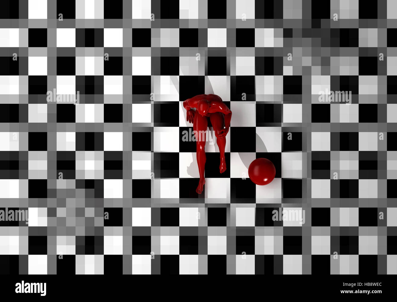 Checkered art composition Stock Photo - Alamy