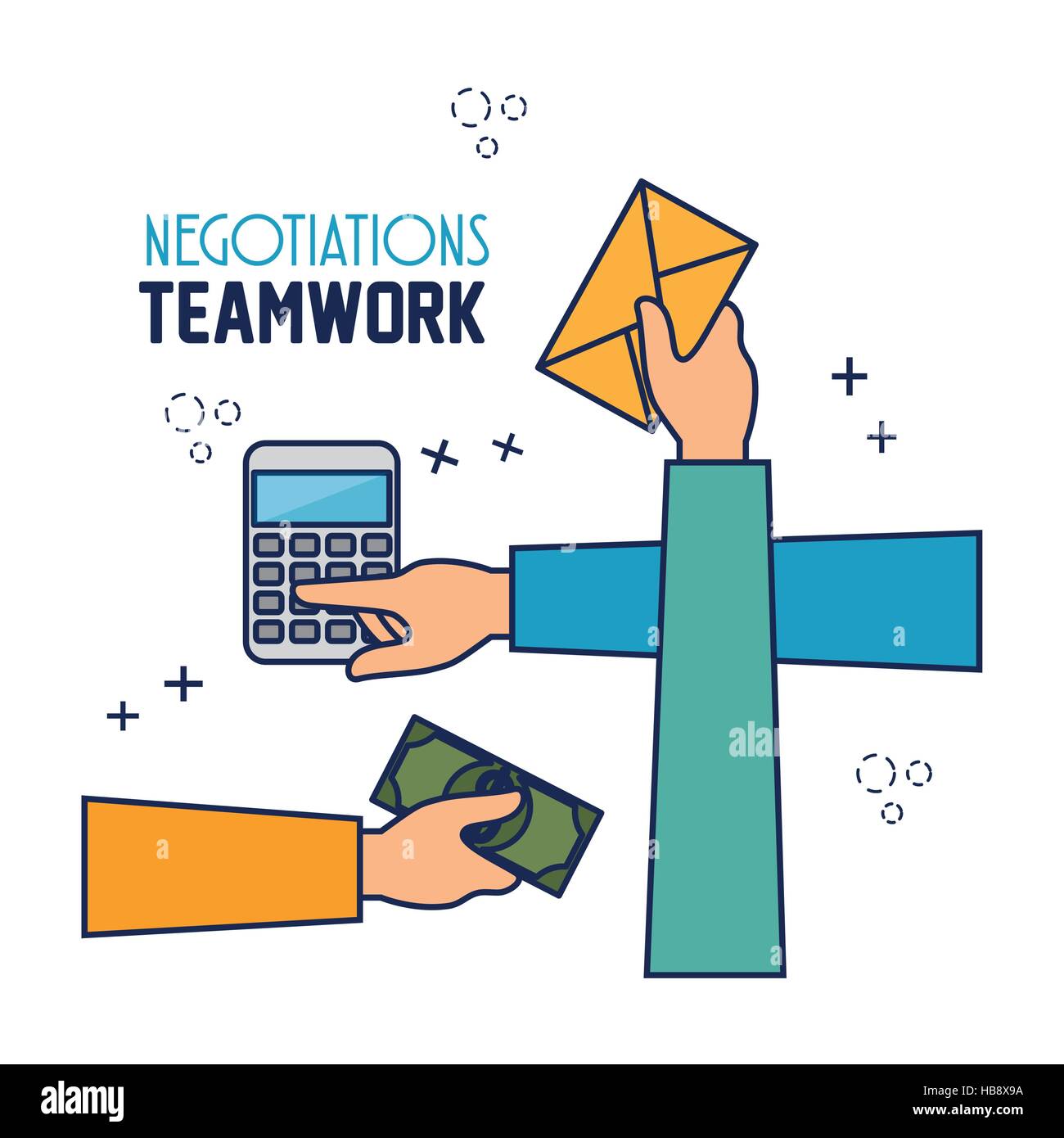 negotiation team work flat icons vector illustration design Stock ...