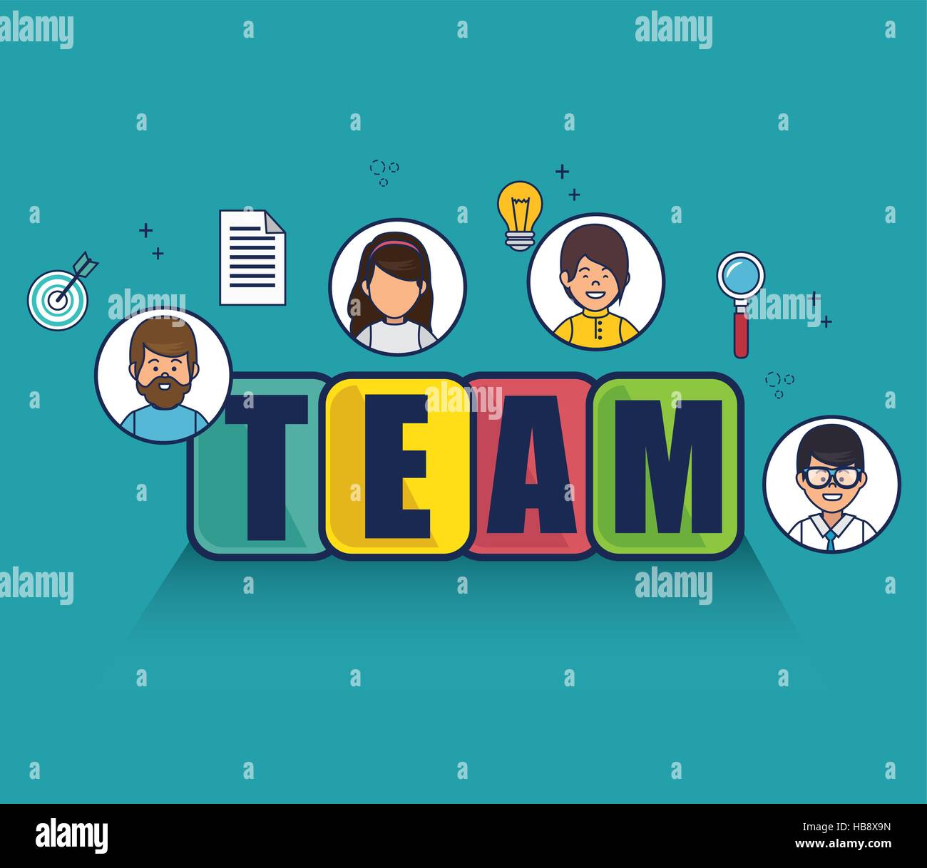 negotiation team work flat icons vector illustration design Stock ...