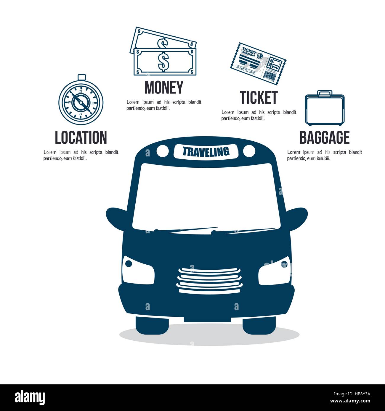 bus travel infographic icon vector illustration design Stock Vector ...