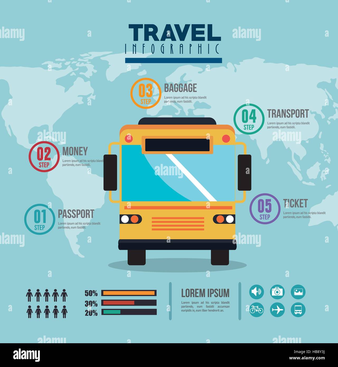 bus travel infographic icon vector illustration design Stock Vector ...