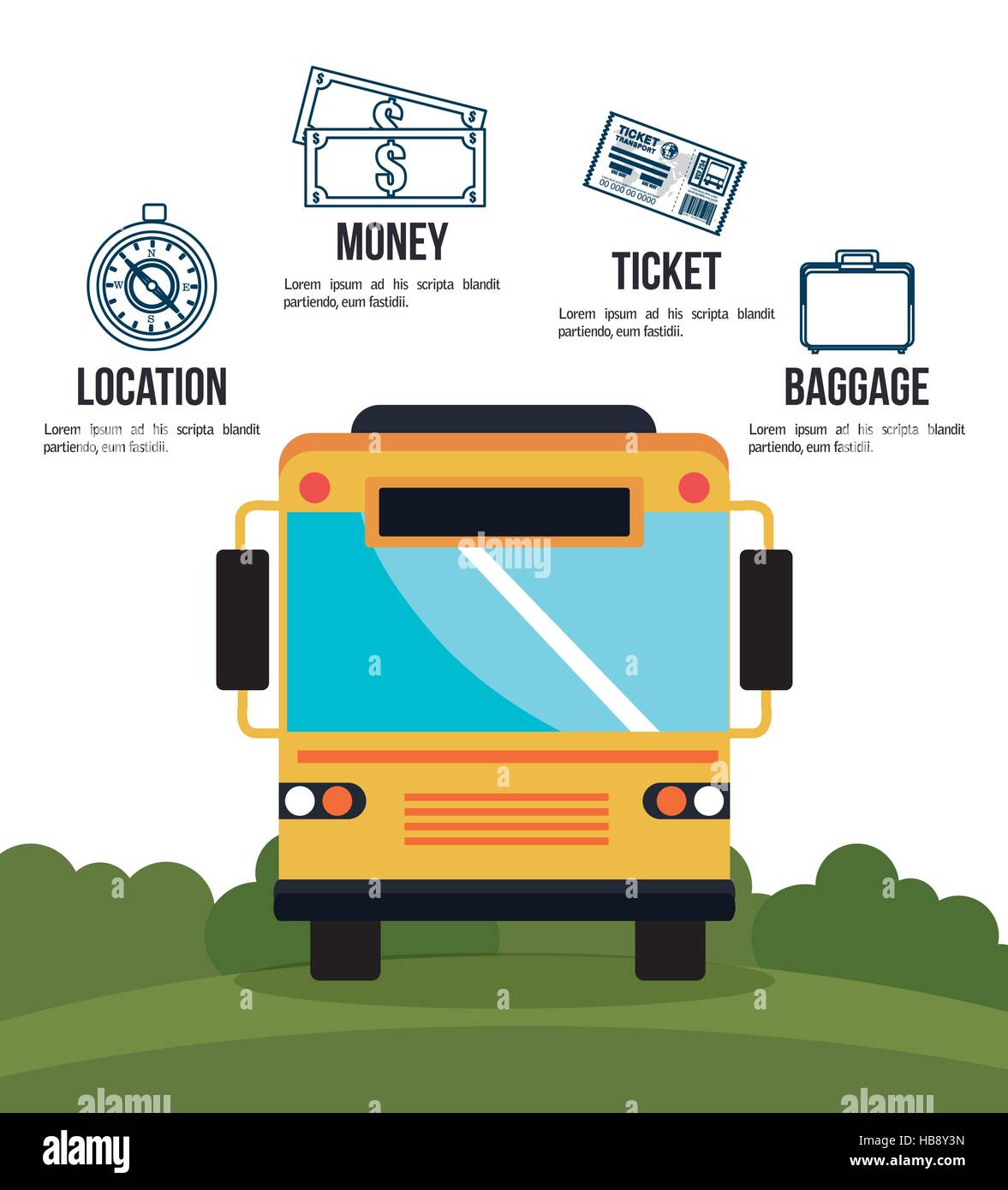 bus travel infographic icon vector illustration design Stock Vector ...