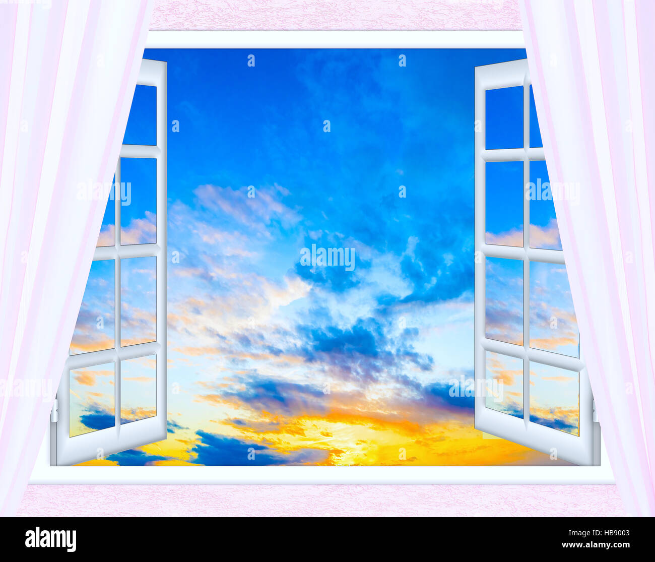 open window cloud sun Stock Photo - Alamy