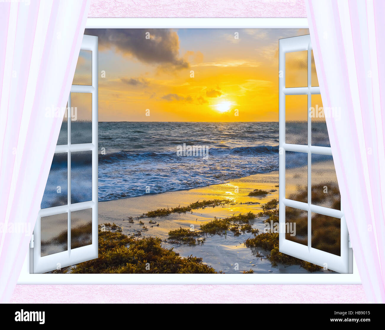 open window cloud sun Stock Photo - Alamy