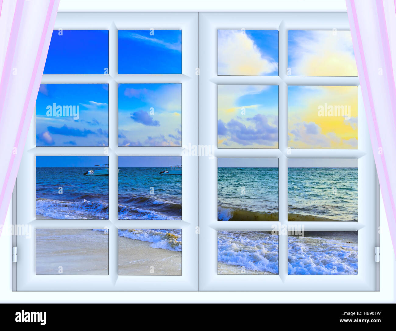 sea sunset from the window Stock Photo - Alamy