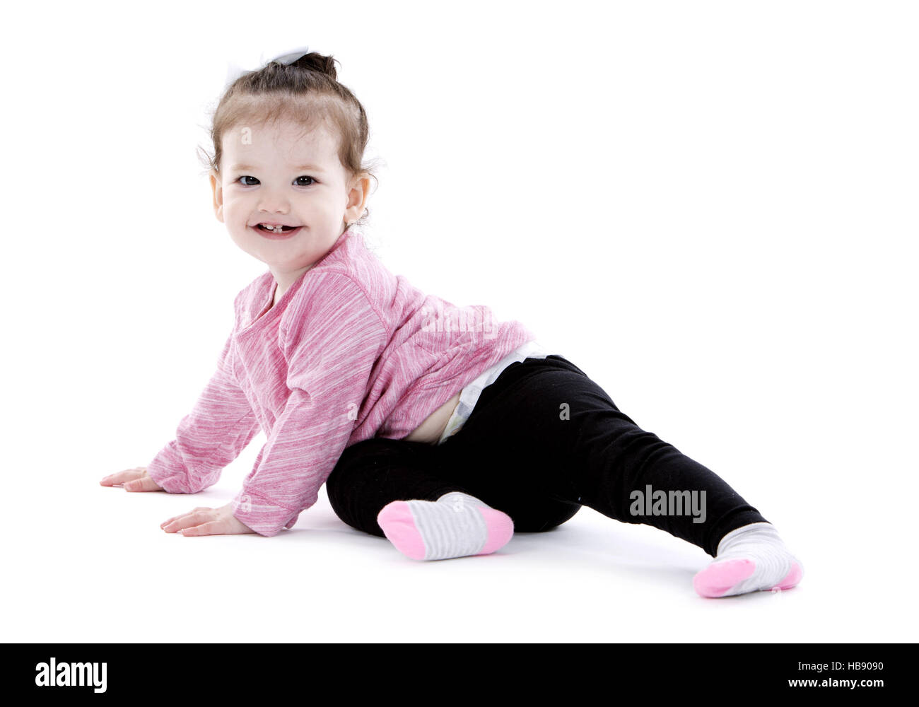 toddler girl on white background Stock Photo - Alamy