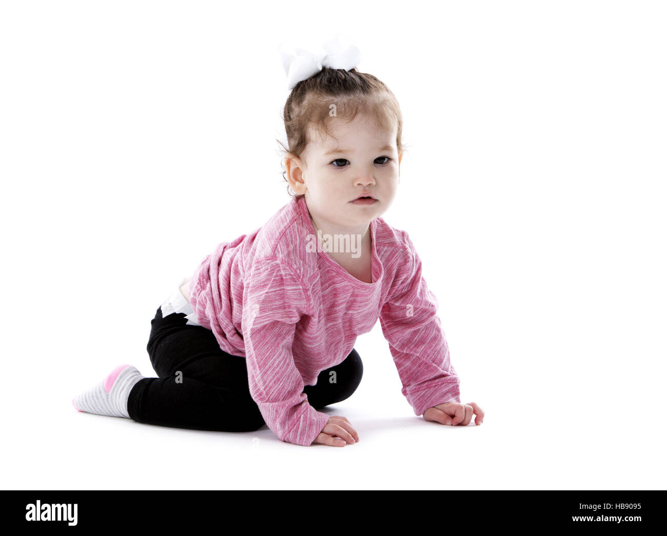 toddler girl on white background Stock Photo - Alamy