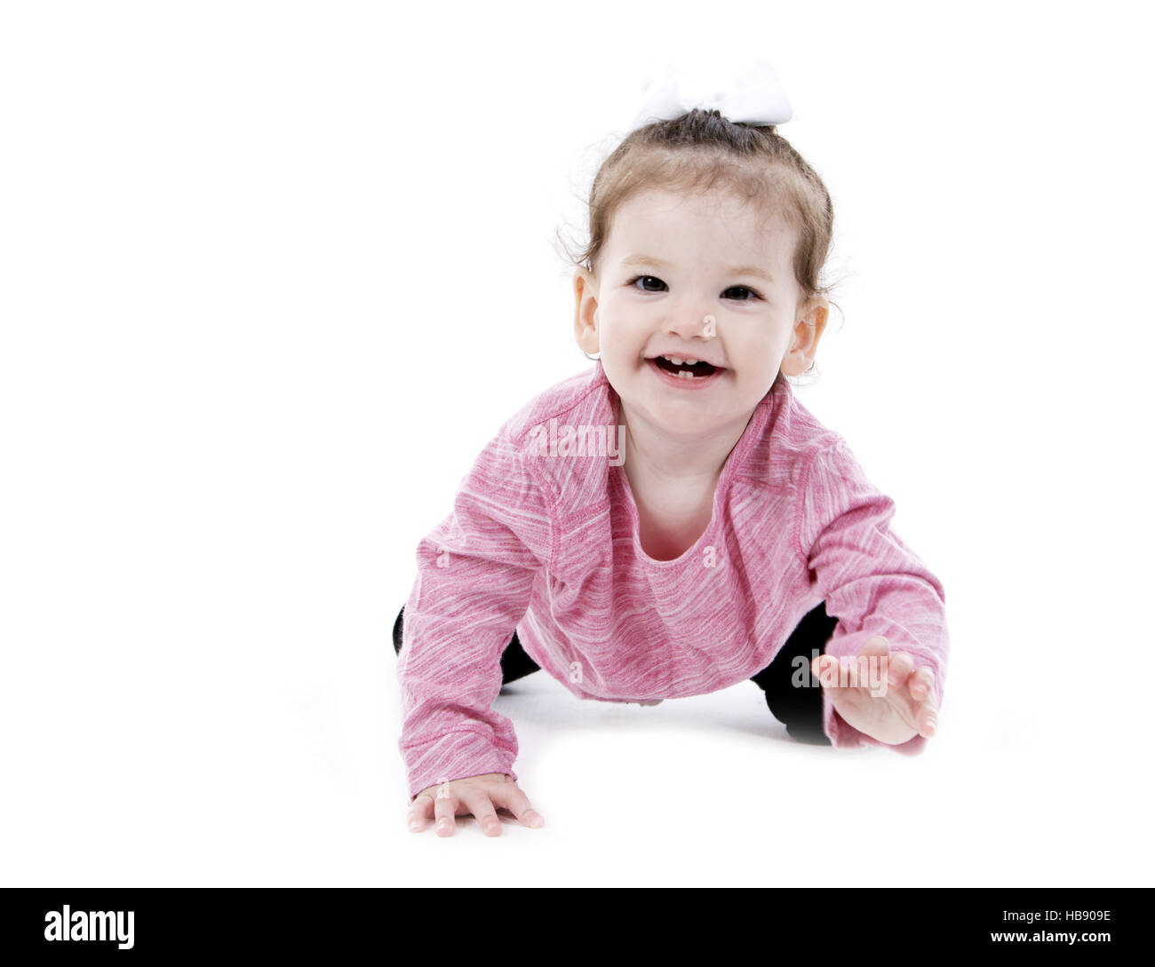 toddler girl on white background Stock Photo - Alamy