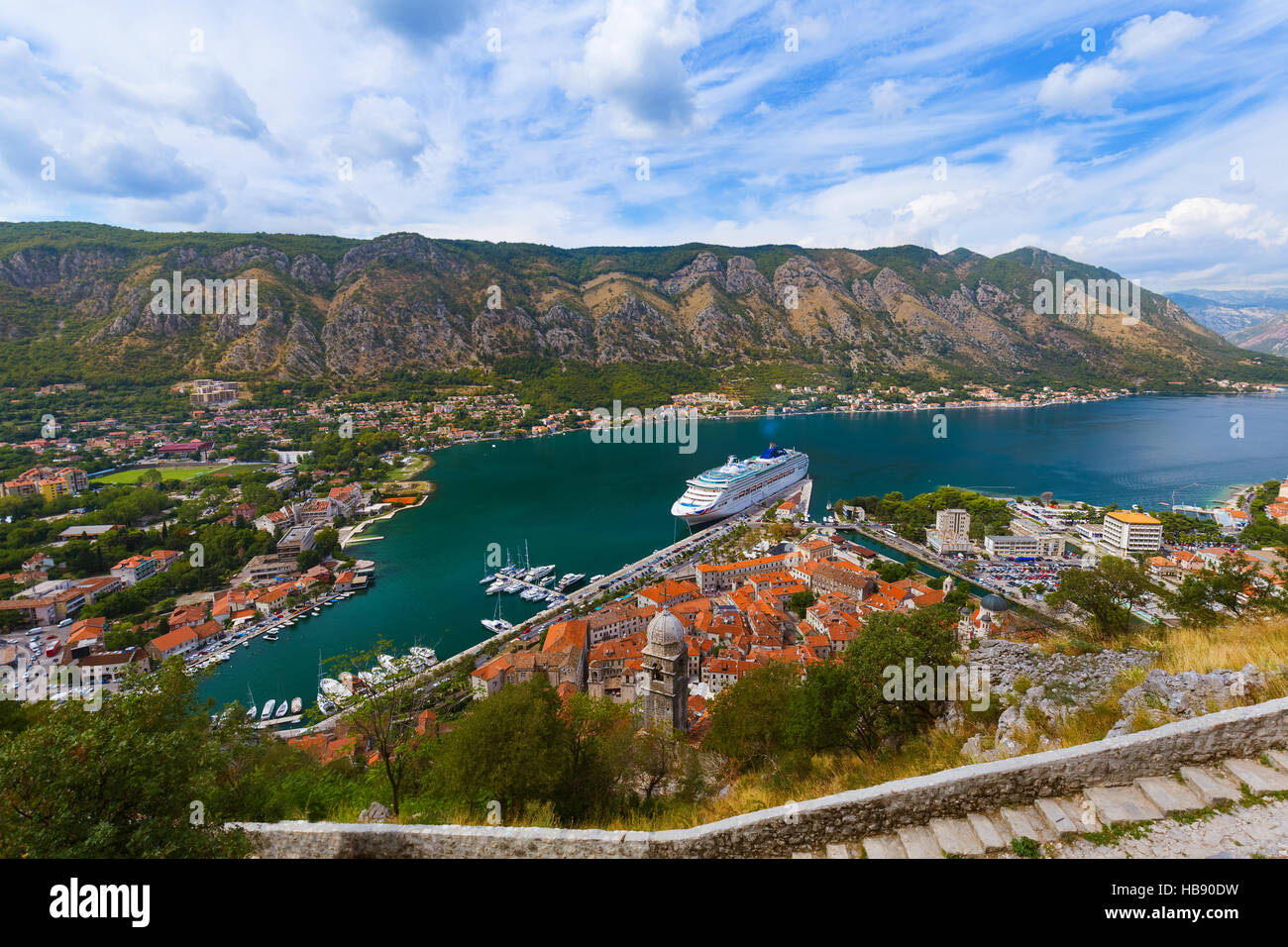 Kotor Bay and Old Town - Montenegro Stock Photo - Alamy