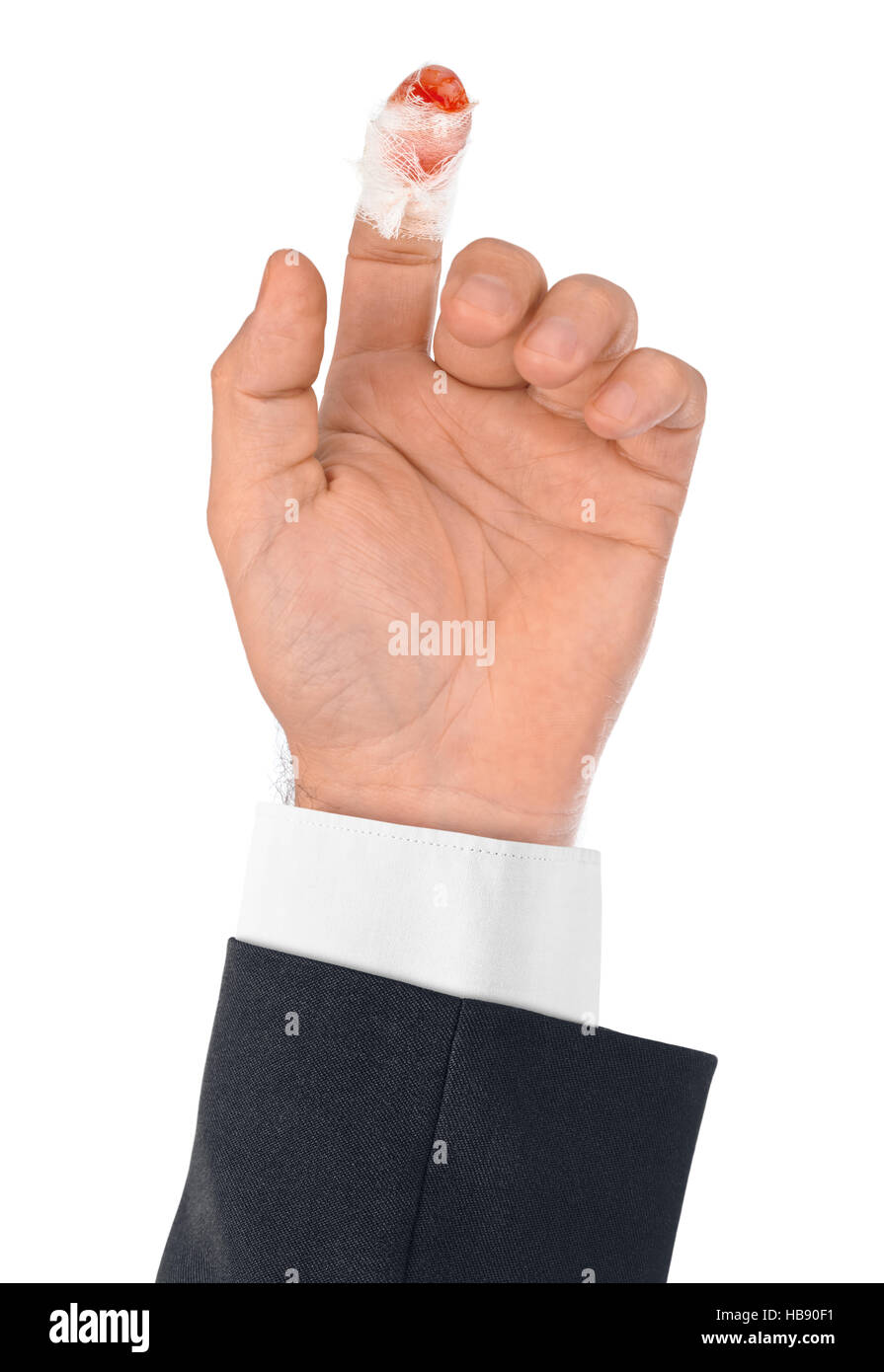 Hand with blood and bandage Stock Photo - Alamy