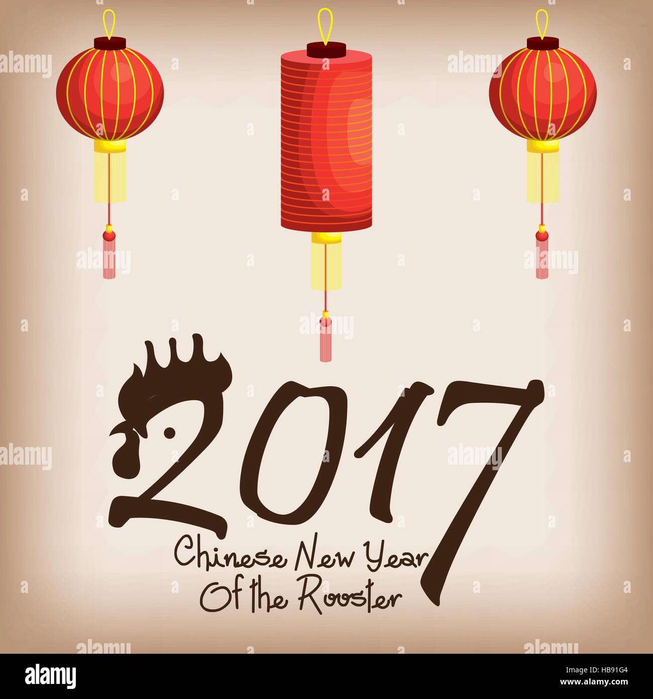2017 Chinese Year of the Rooster poster Vector illustration Stock ...