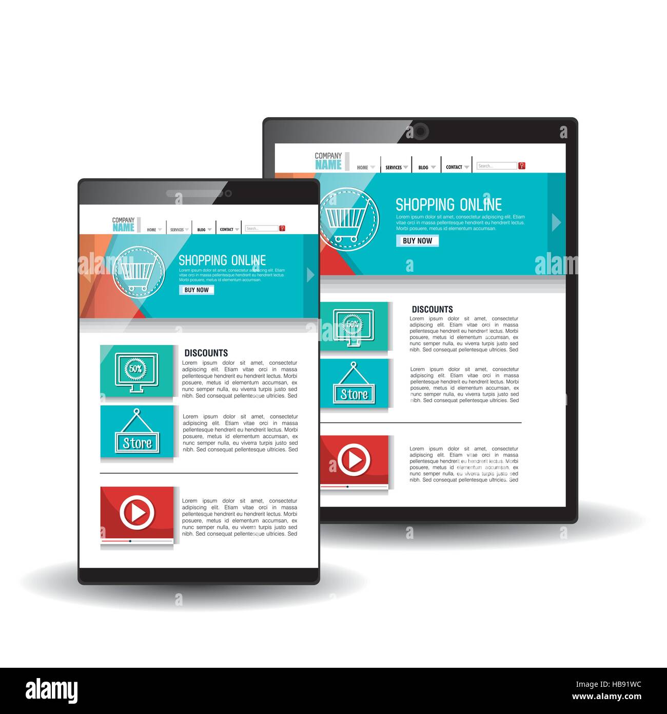 Website template in electronic devices vector illustration design Stock ...