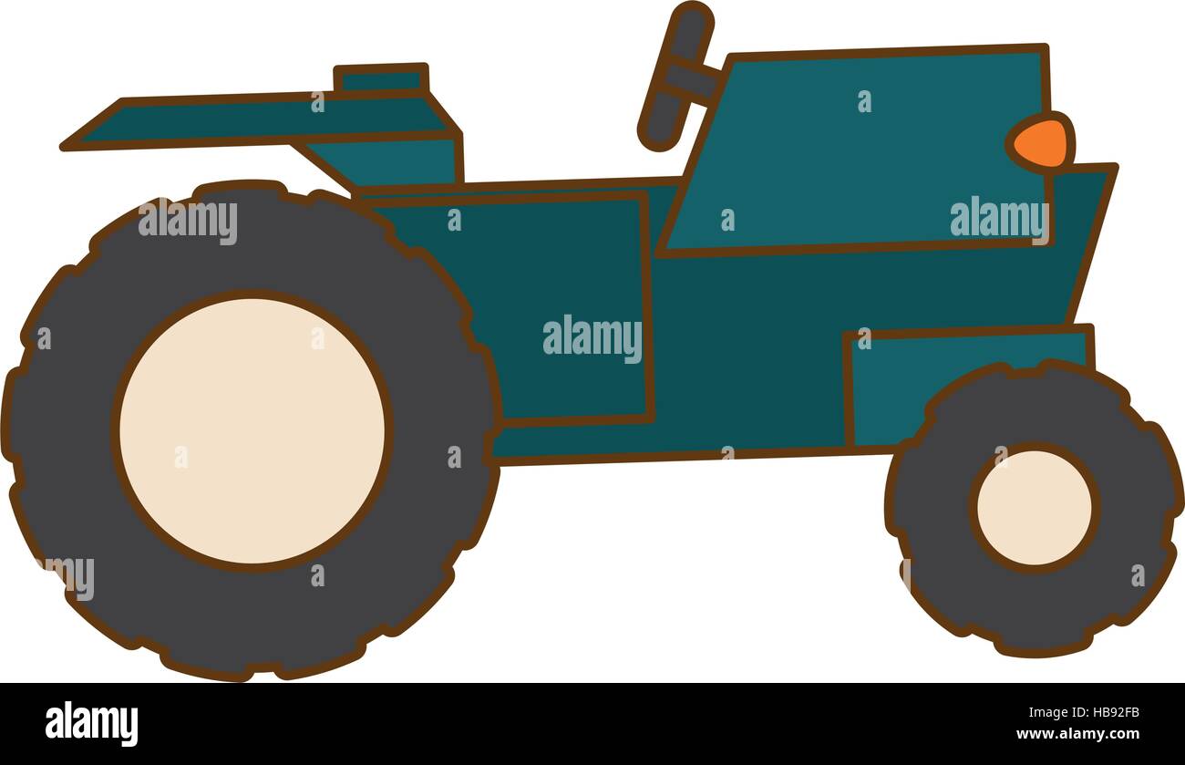 farm tractor vehicle icon over white background. colorful design ...