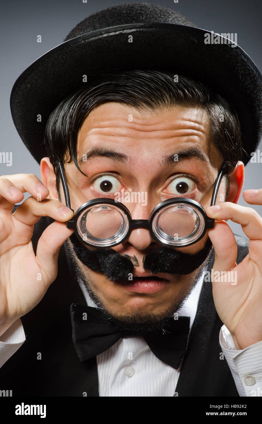 Funny man in vintage concept Stock Photo - Alamy