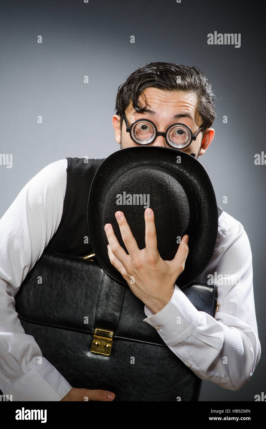 Funny man in vintage concept Stock Photo - Alamy