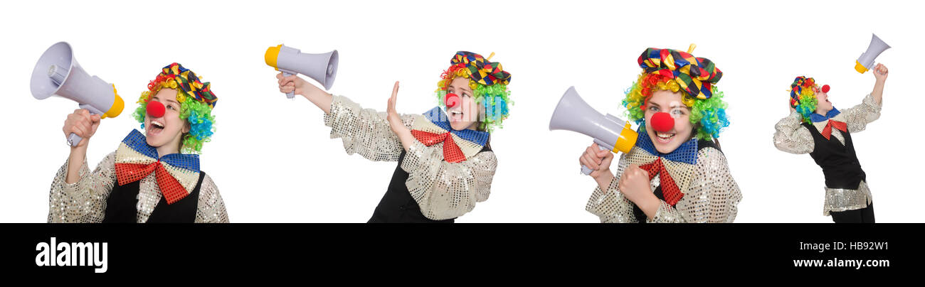 Clown in various poses isolated on white Stock Photo - Alamy