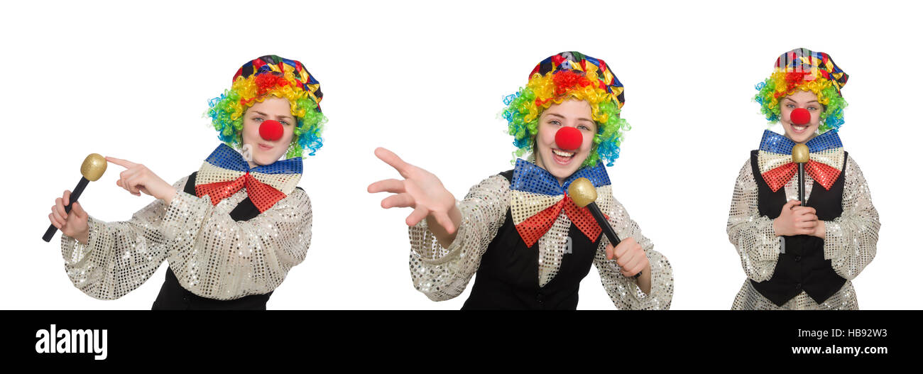 Clown in various poses isolated on white Stock Photo - Alamy