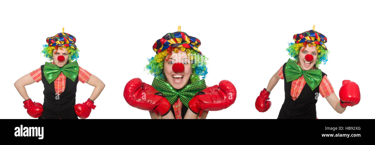 Clown in various poses isolated on white Stock Photo - Alamy