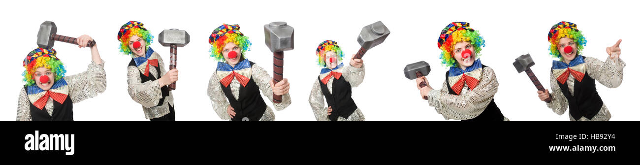 Clown in various poses isolated on white Stock Photo - Alamy
