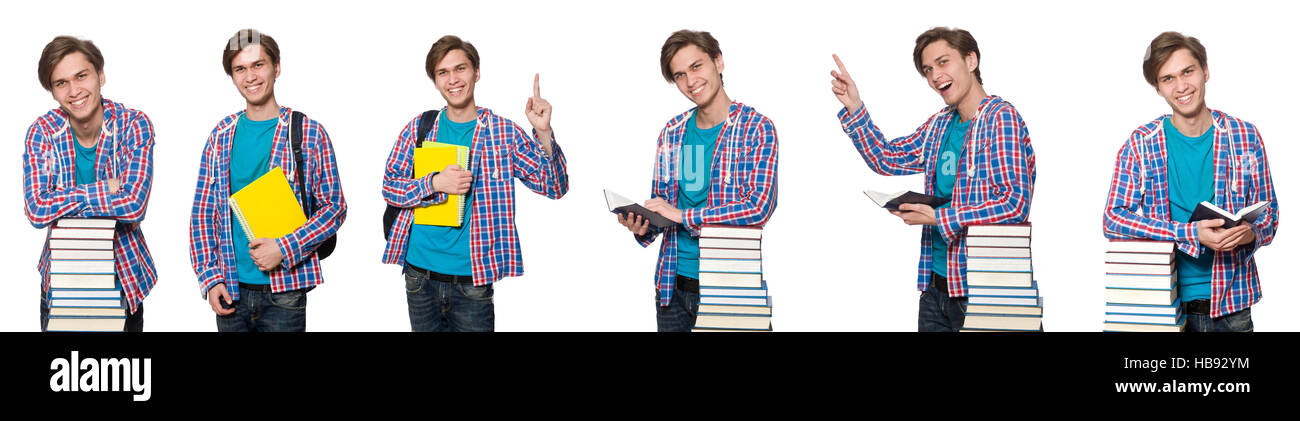Composite photo of student with books Stock Photo - Alamy