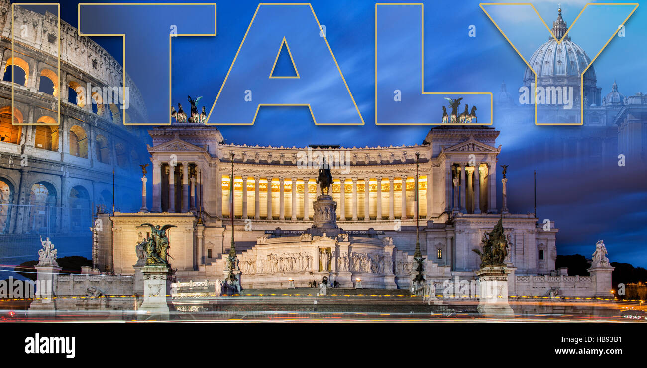 Collage with theme of Italy Stock Photo - Alamy