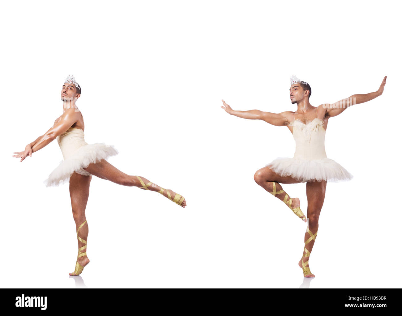 Man in ballet tutu isolated on white Stock Photo - Alamy