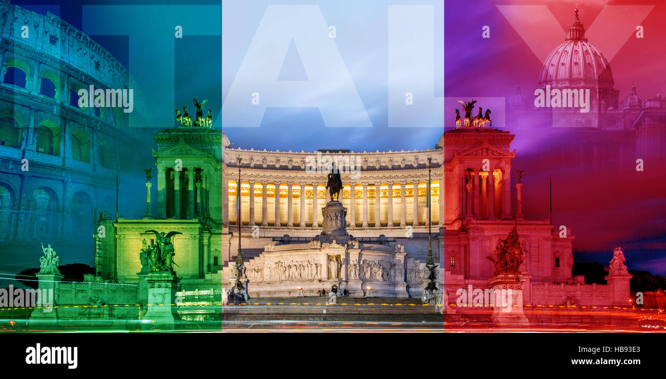 Collage with theme of Italy Stock Photo - Alamy
