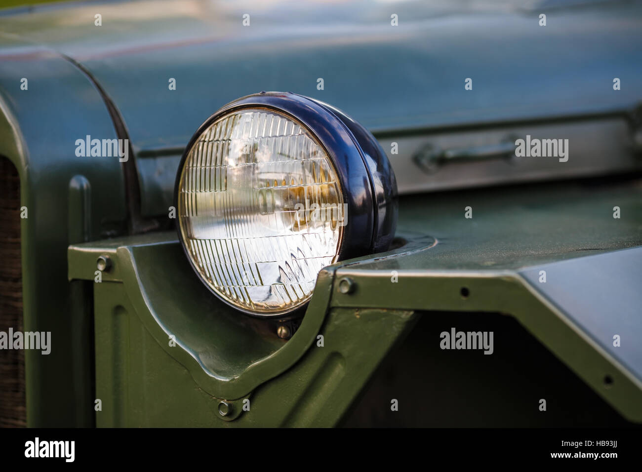 Headlight of military car Stock Photo - Alamy