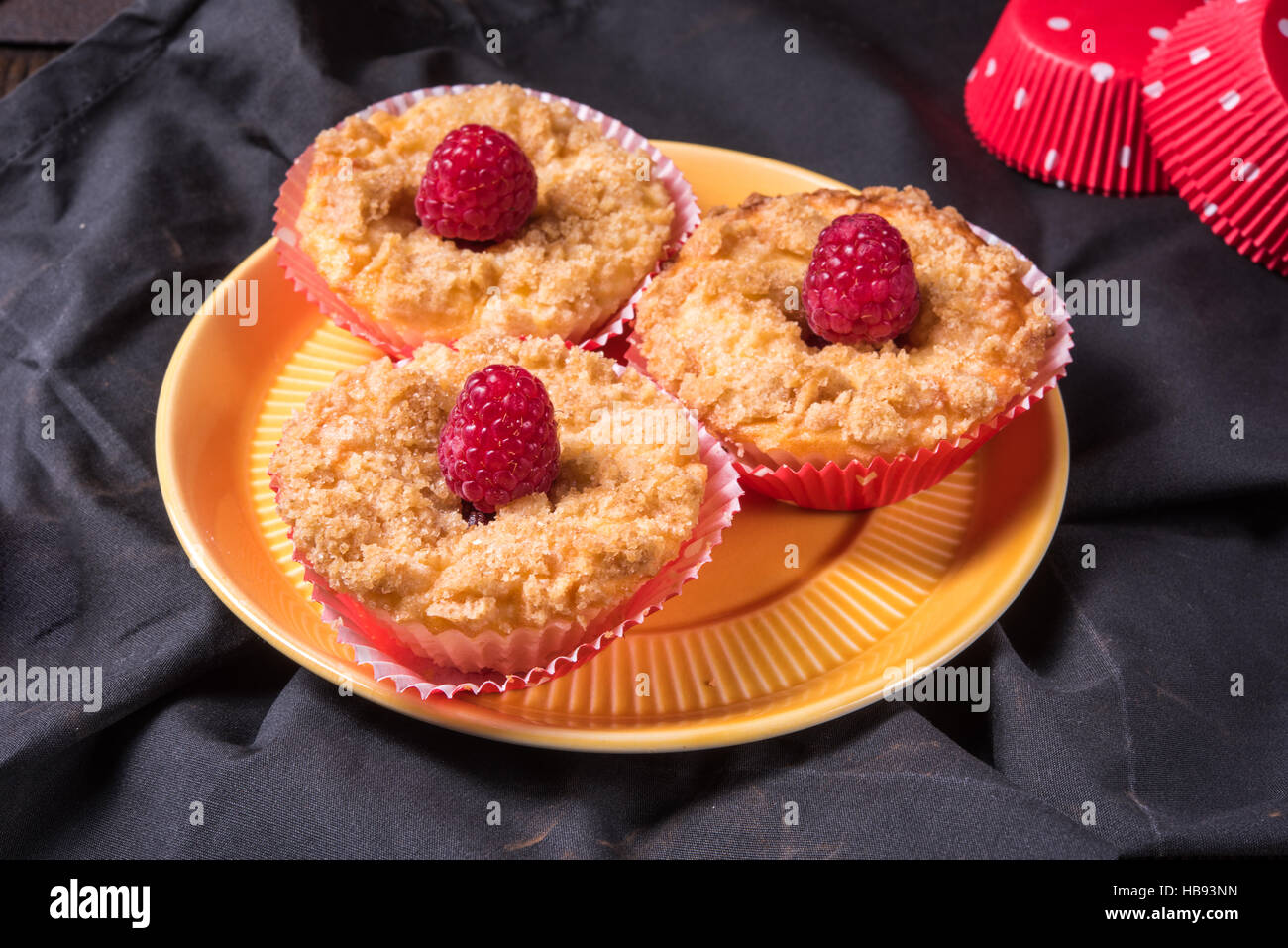 Cheesecake Muffins with raspberry Stock Photo - Alamy