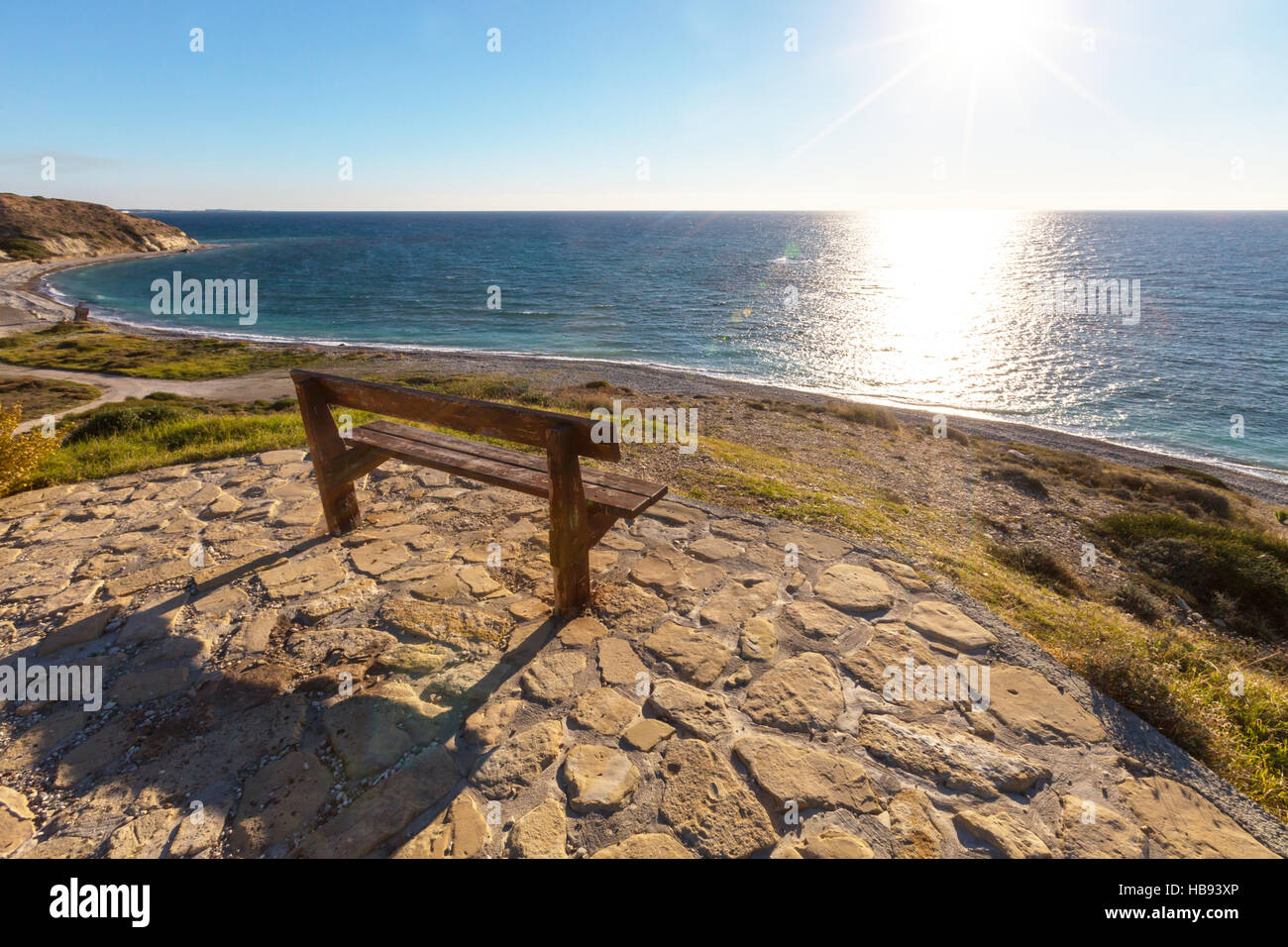 Bench on the beach Stock Photo - Alamy