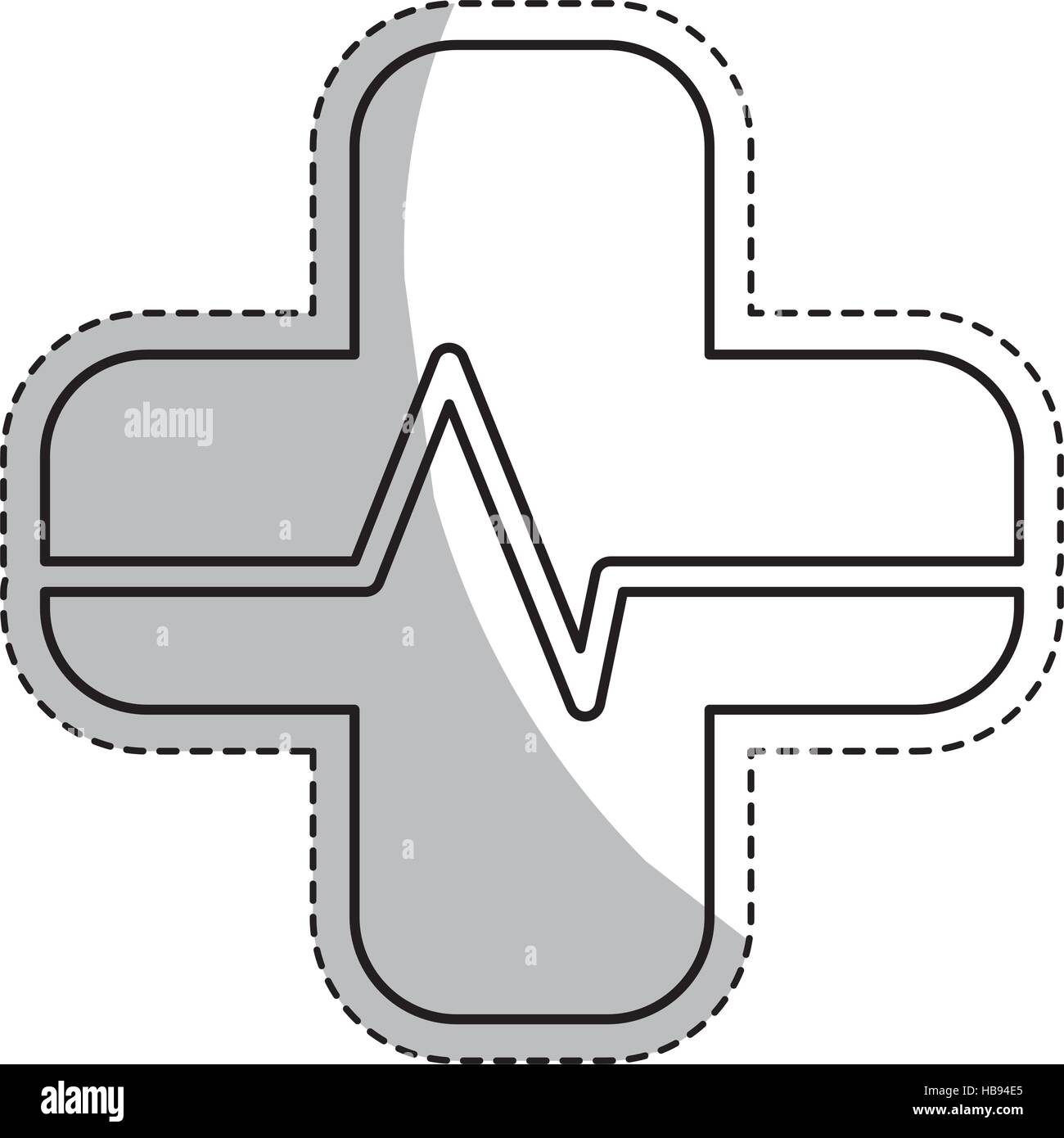 sticker of medical cross icon over white background. vector ...