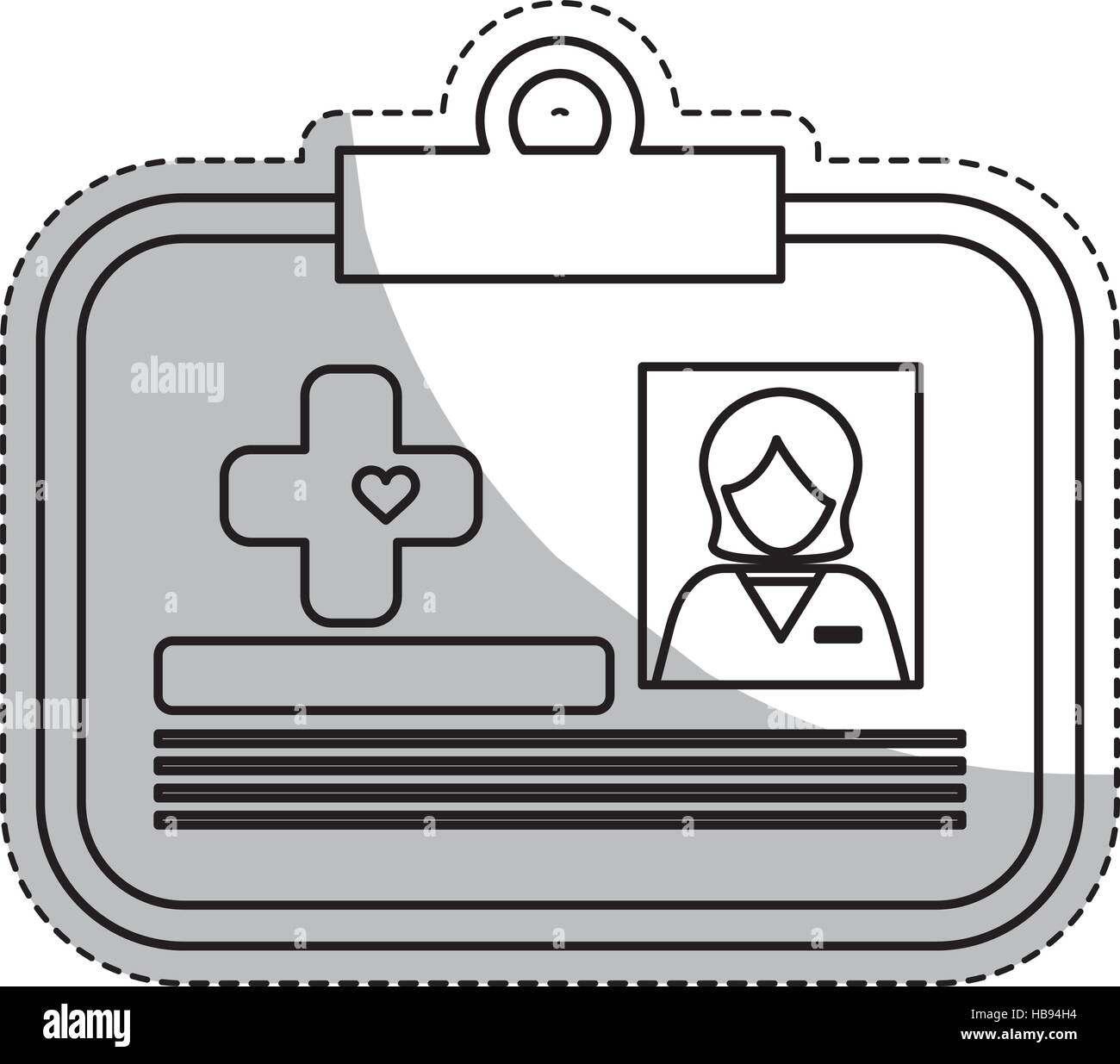 sticker of medical id icon over white background. vector illustration ...