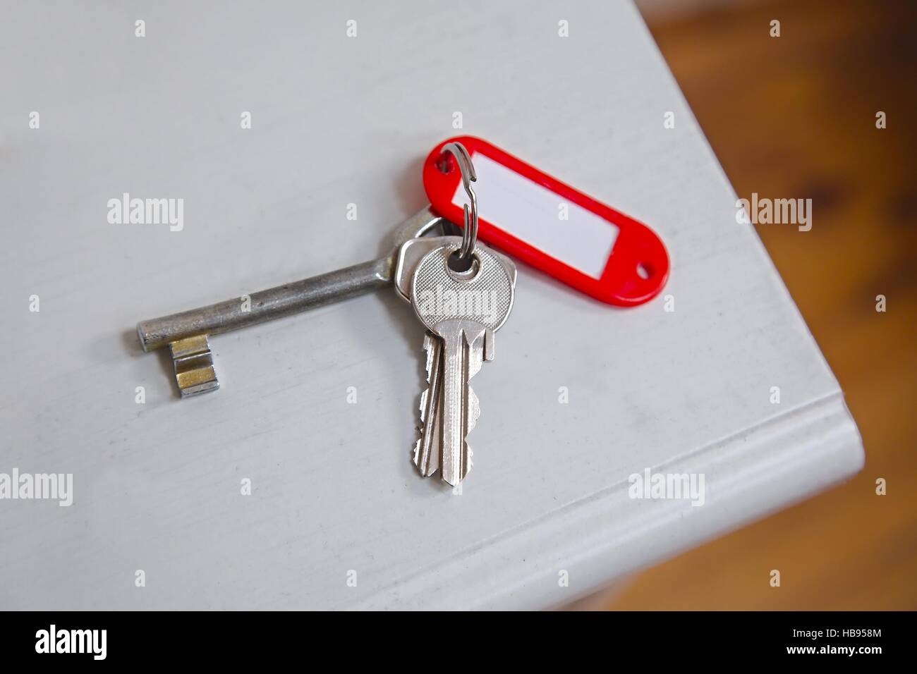 Keys with label Stock Photo - Alamy