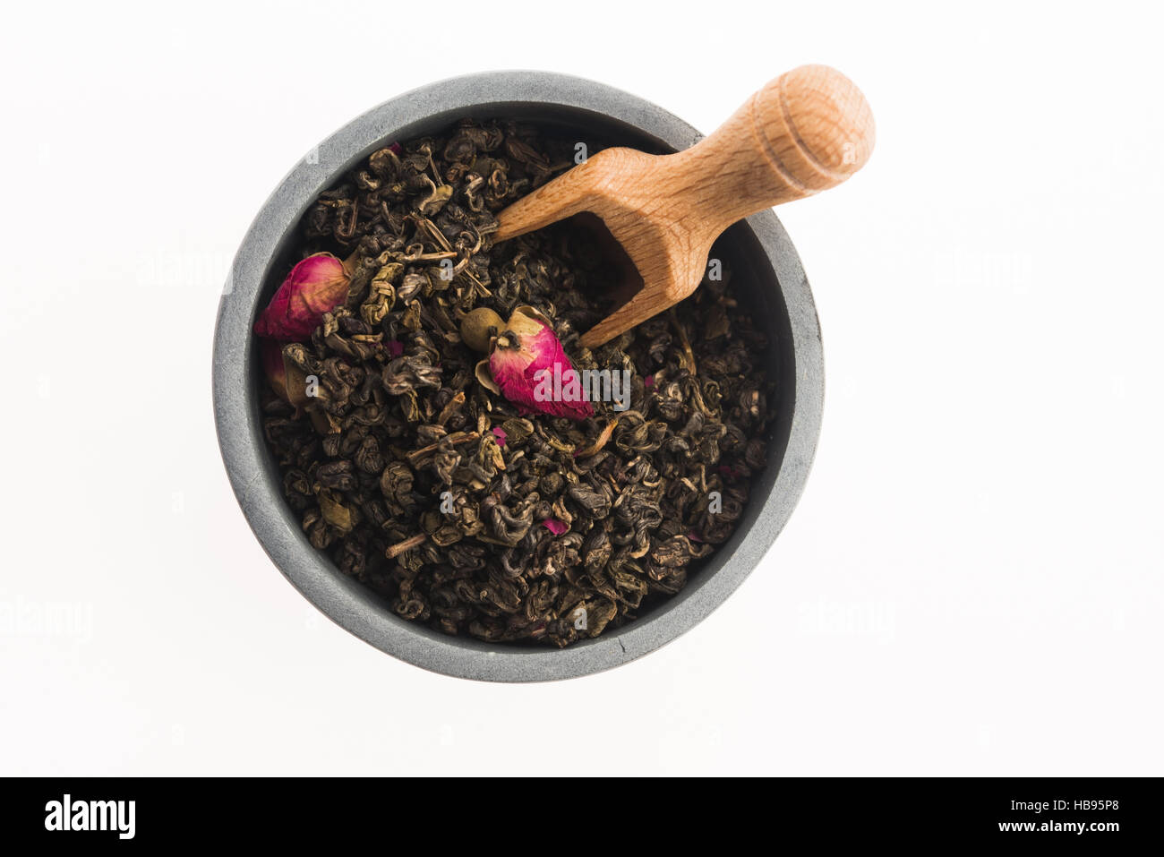 Chinese tea with rose buds Stock Photo - Alamy