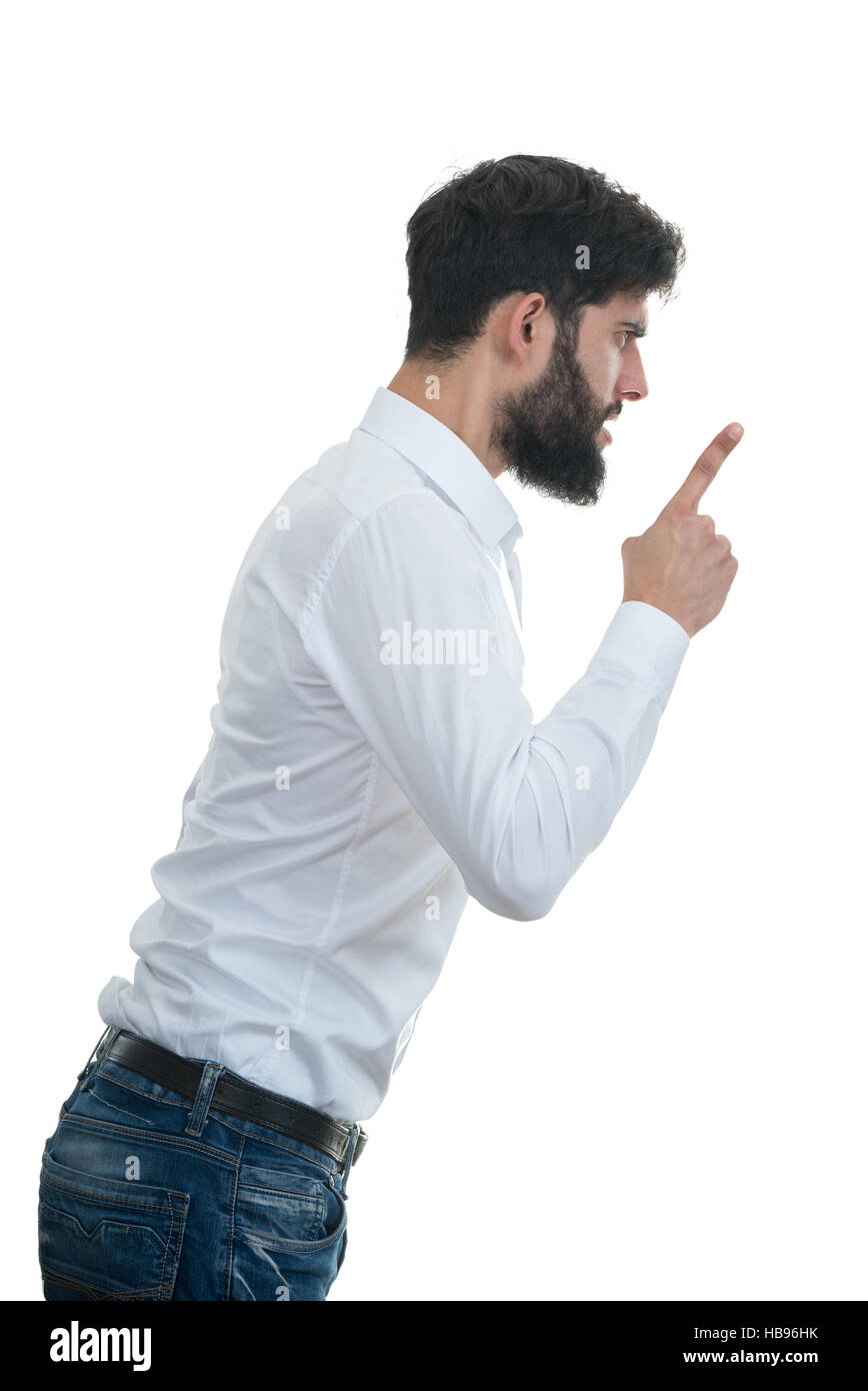 Side profile young man screaming hi-res stock photography and images ...