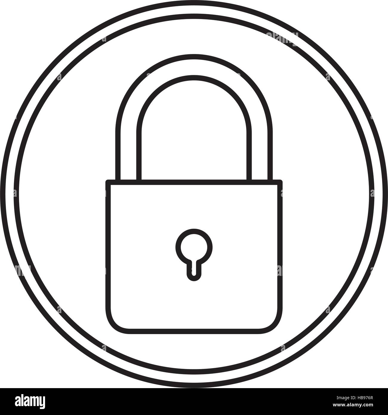 Padlock icon. Security system warning protection and danger theme ...