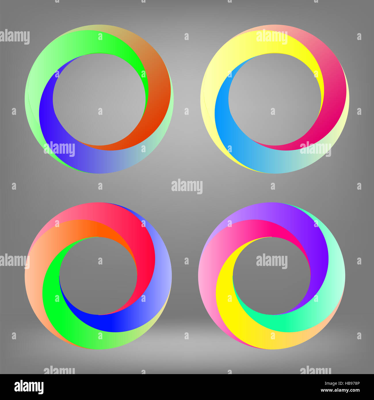 Set of Colorful Circle Icons Stock Photo - Alamy